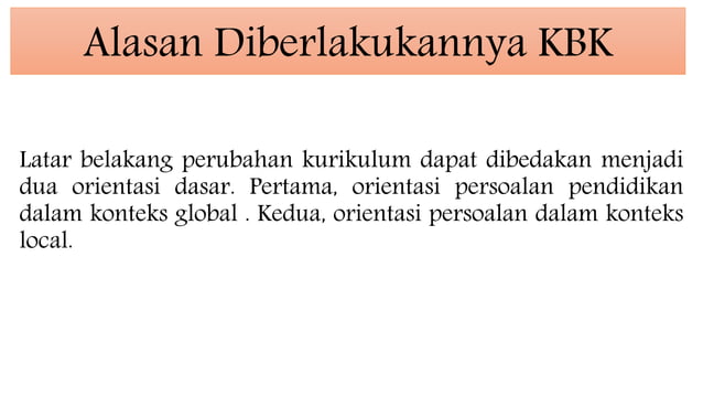 Kurikulum berbasis kompetensi (kbk) | PPTX