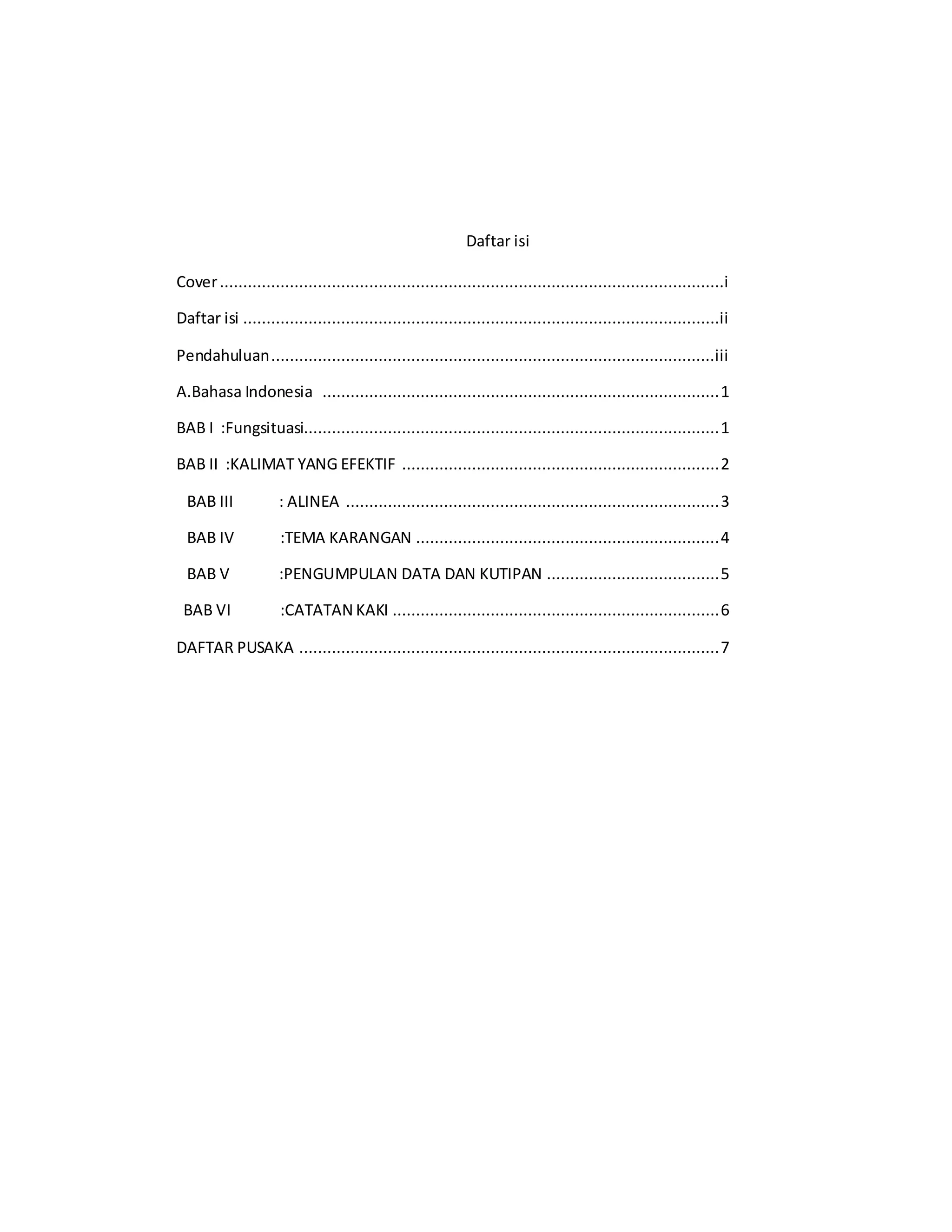 membuat cover dan daftar isi | DOCX