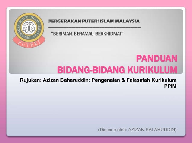 PANDUAN BIDANG-BIDANG KURIKULUM PPIM | PPTX