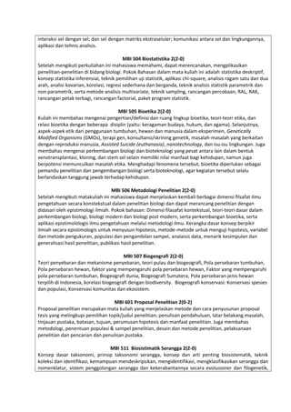 Kurikulum s2 biologi fmipa | PDF