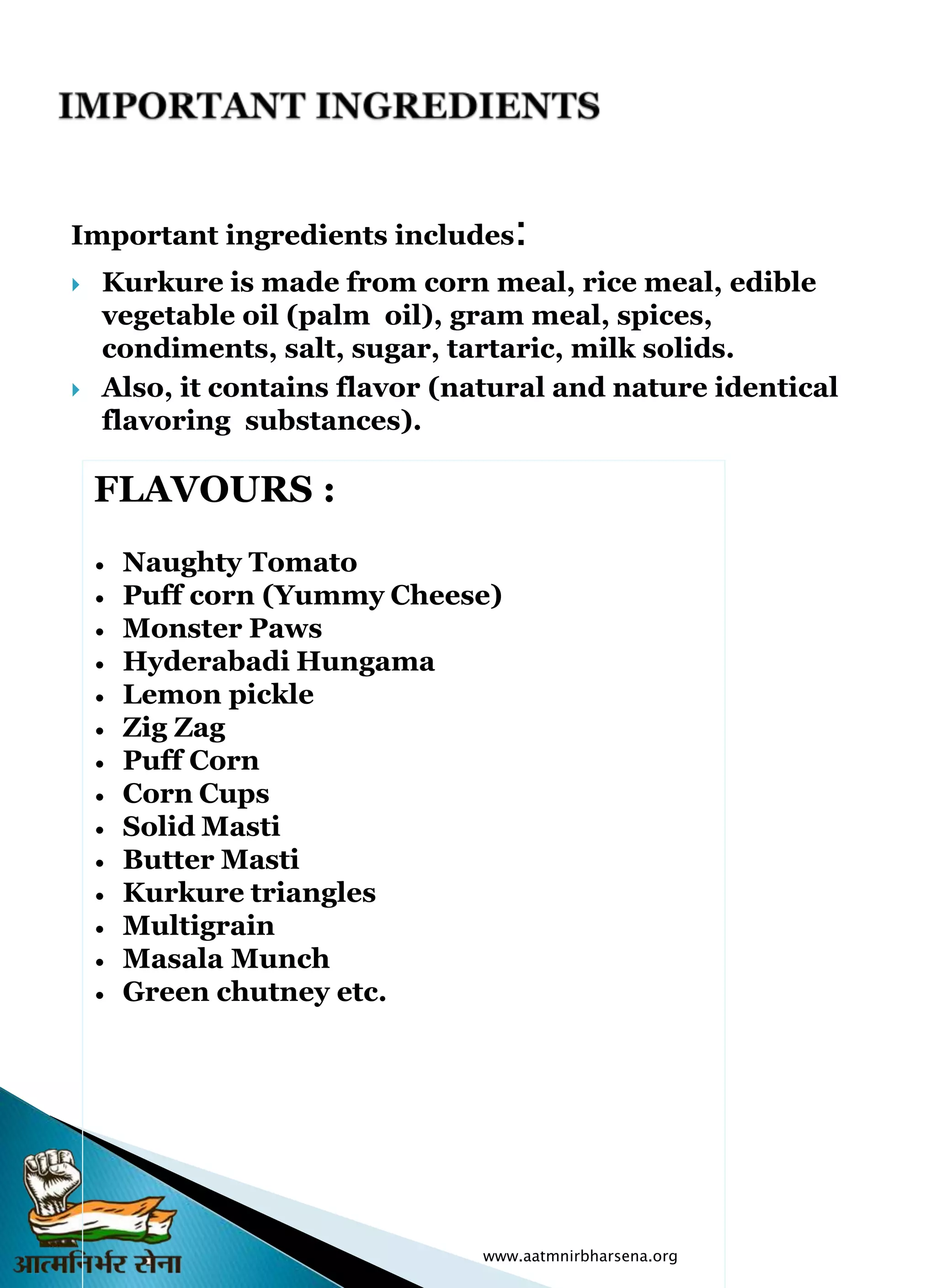 Kurkure making business plan | Aatmnirbhar Sena | PPTX