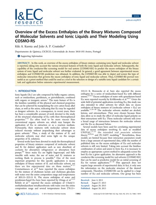Overview of the excess enthalpies of the binary mixtures composed | PDF