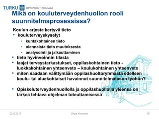 Kuronen: Oppilas- ja opiskelijahuolto osaksi lasten ja nuorten ...