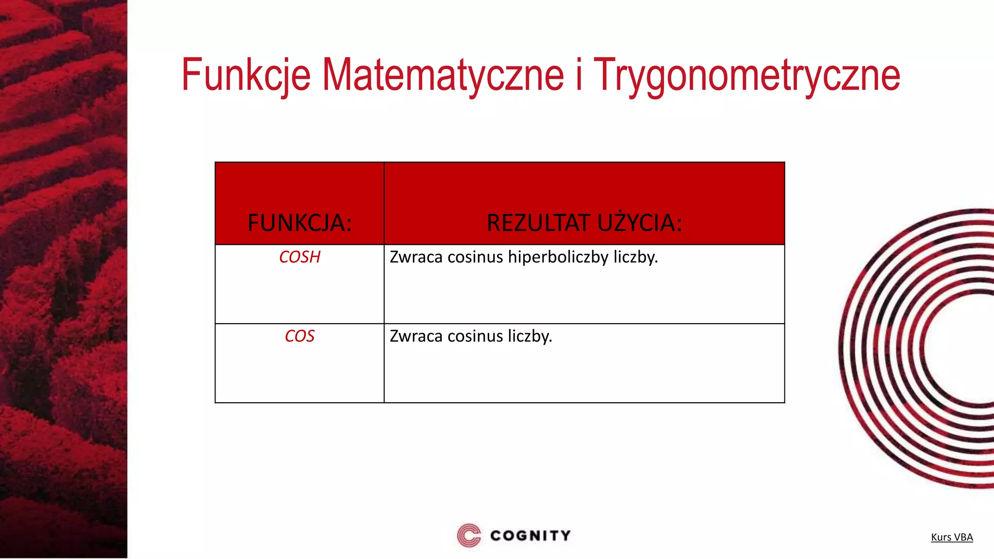 Kurs Excel - funkcje logiczne matematyczne | PPTX