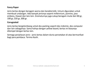 Kursus desain grafis - jenis-jenis kertas yang sering digunakan dalam ...