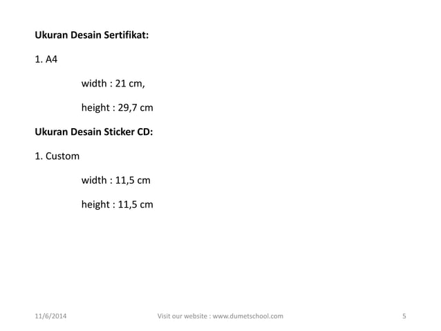 Kursus desain grafis - panduan ukuran untuk membuat sebuah desain ...
