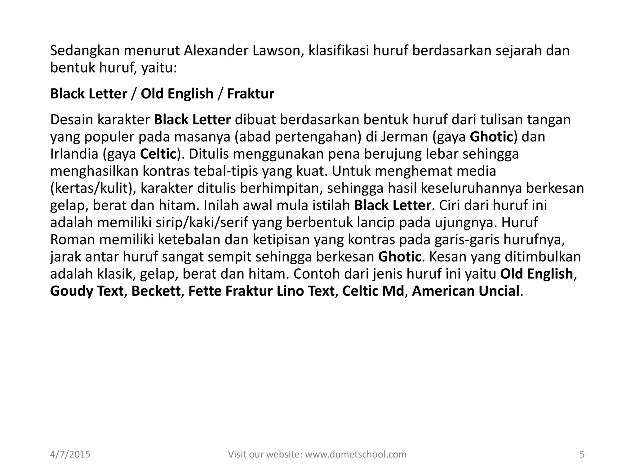 Kursus desain grafis - teori tipografi jenis huruf | PDF