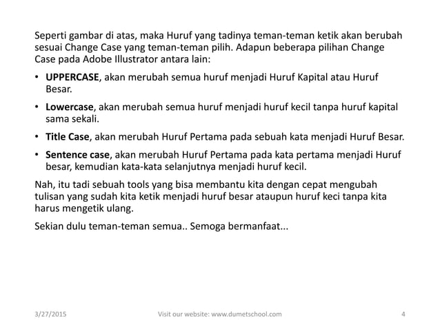 Kursus illustrator - cara merubah tulisan dengan huruf besar pada ...