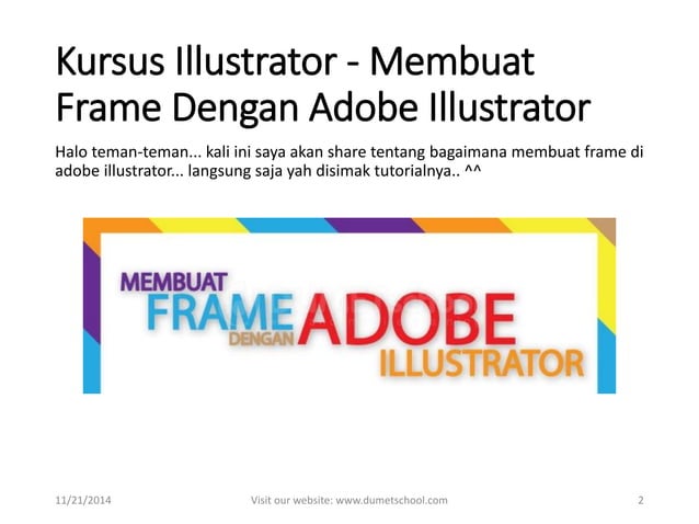 Kursus illustrator - membuat frame dengan adobe illustrator | PDF