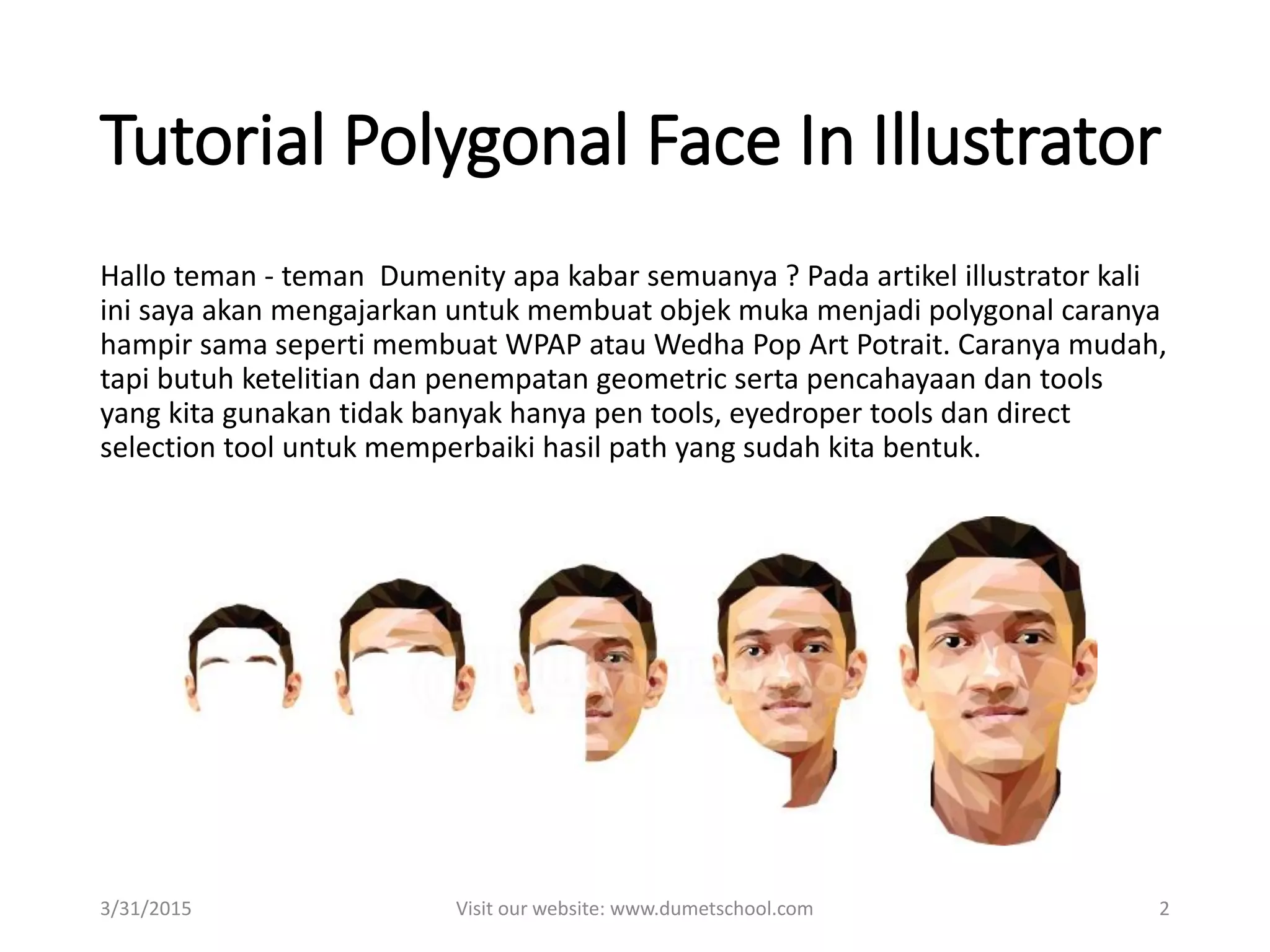 Kursus illustrator - tutorial polygonal face in illustrator | PDF