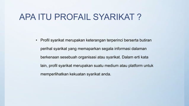 Kursus Penyediaan Profail Syarikat | PPTX