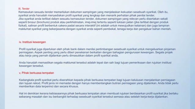 Kursus Penyediaan Profail Syarikat | PPTX