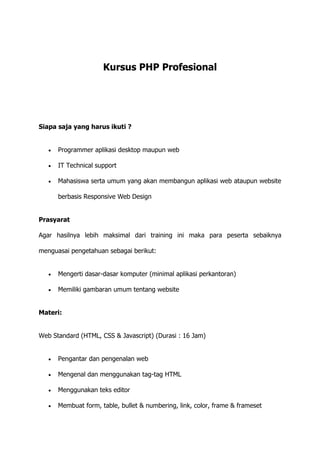 Kursus PHP Profesional | PDF