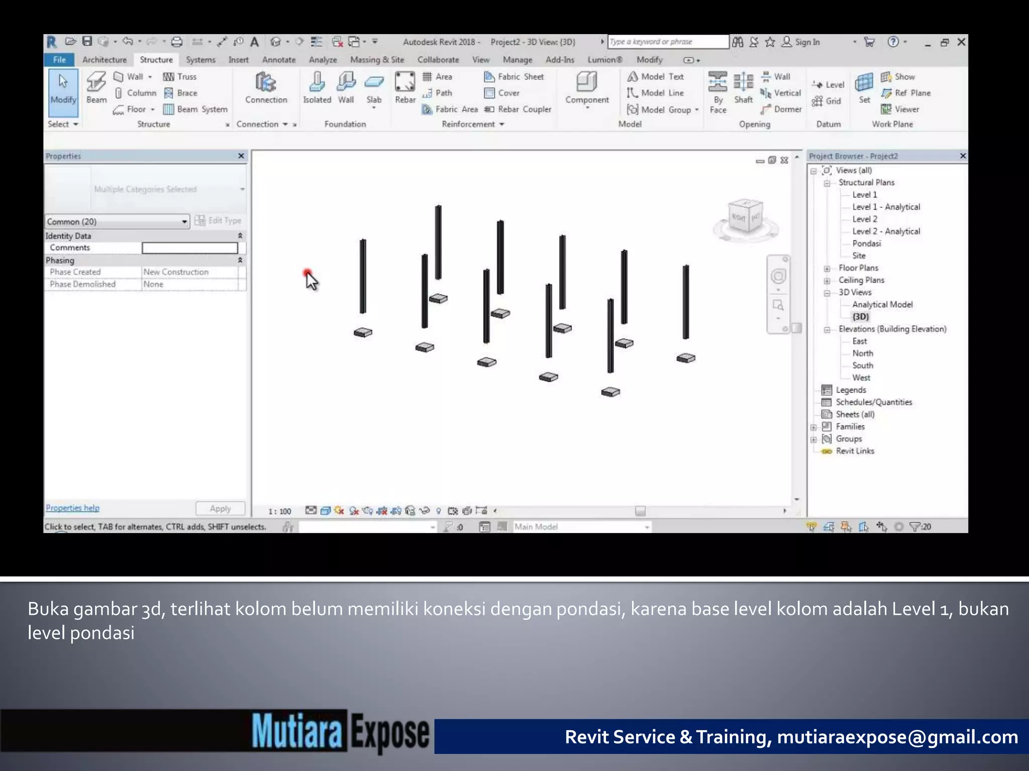 Kursus Revit Structure - Dasar Membuat Pondasi, Kolom & Balok | PPTX