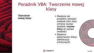 Kurs VBA - Klasy VBA w Excelu | PPTX