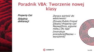 Kurs VBA - Klasy VBA w Excelu | PPT