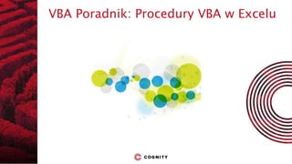 Kurs VBA - procedury VBA w Excelu | PPT