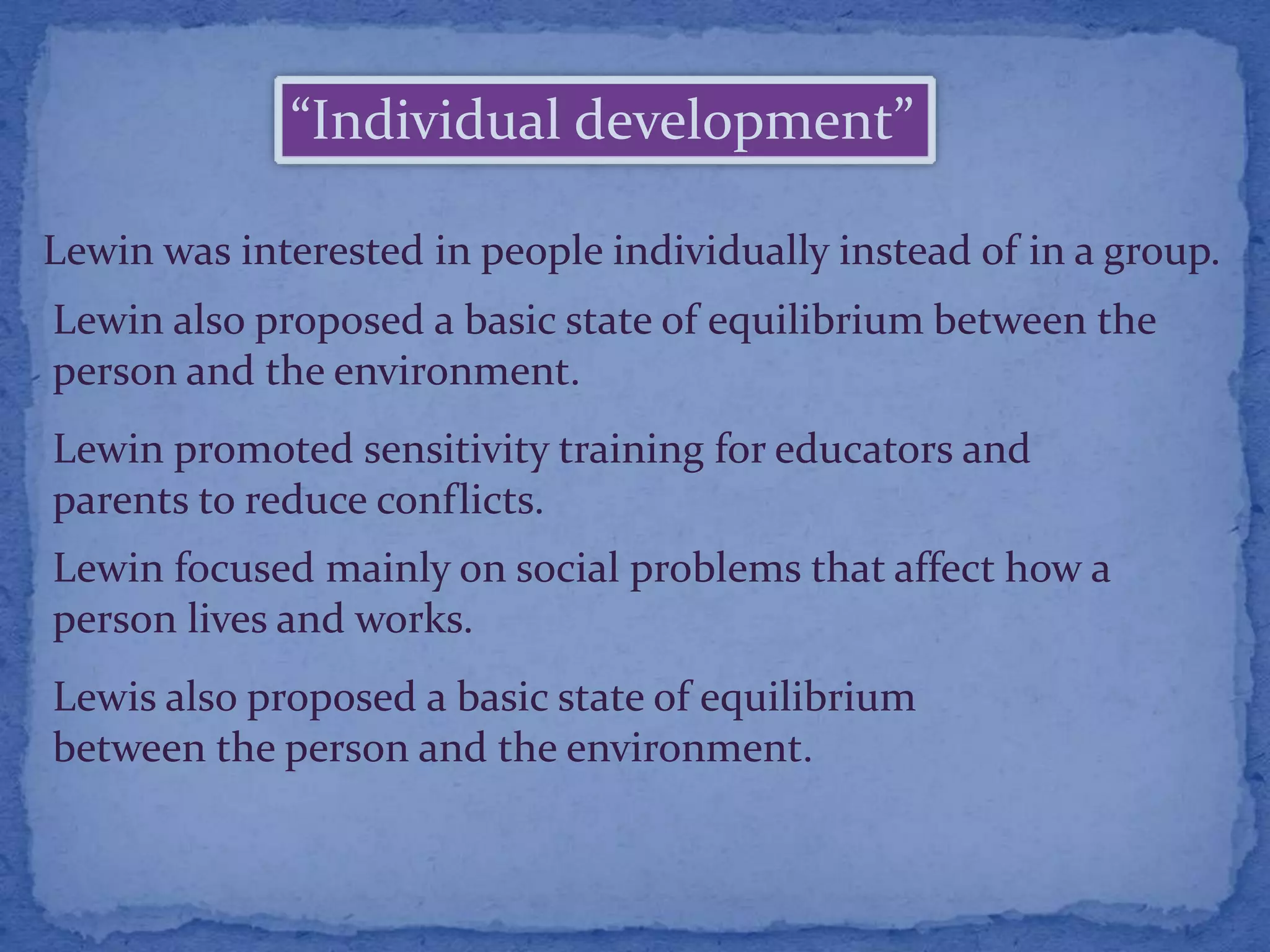 Kurt Lewin's Theory | PPTX