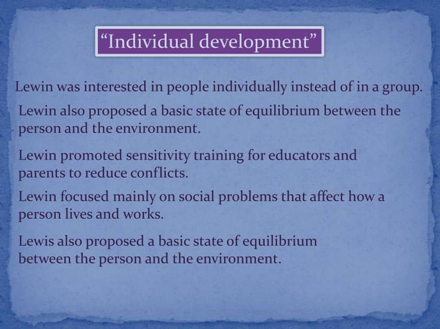 Kurt Lewin's Theory | PPT