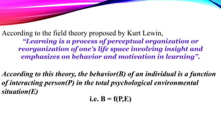 Field theory of Kurt lewin ppt | PPTX
