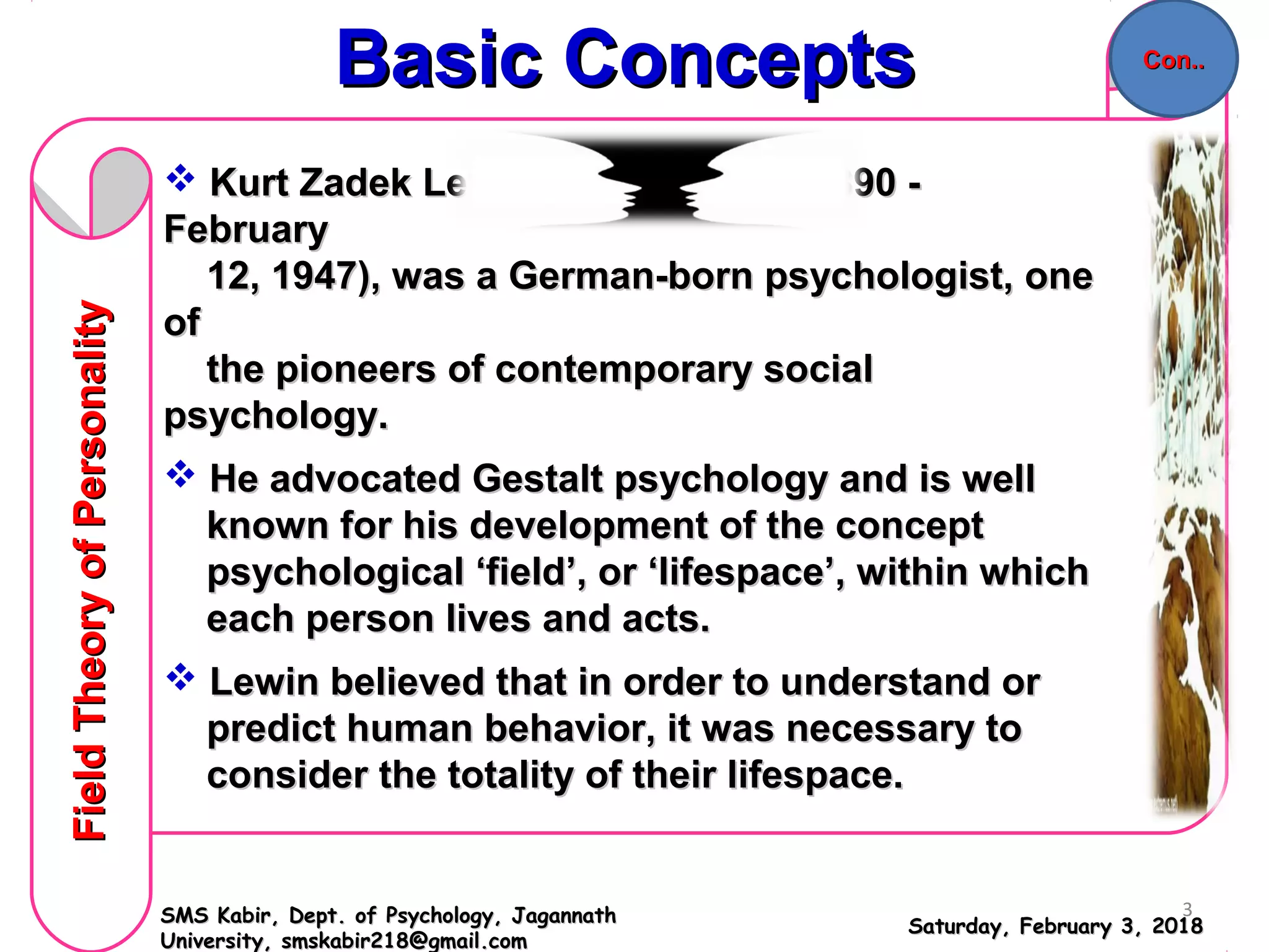 Kurt lewin cognitive or field theory | PPT