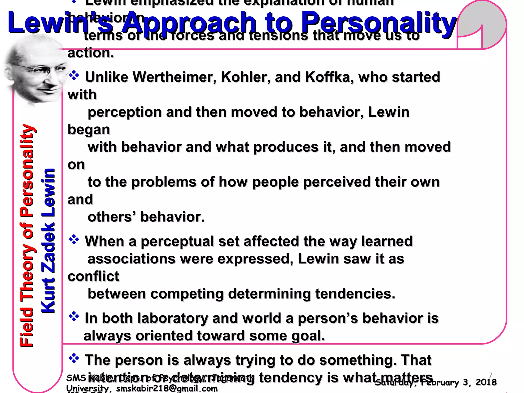 Kurt lewin cognitive or field theory | PPT