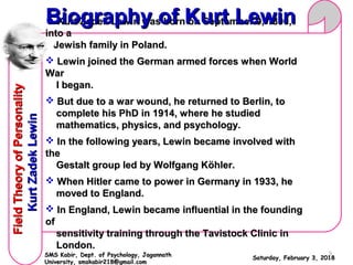 Kurt lewin cognitive or field theory | PPT