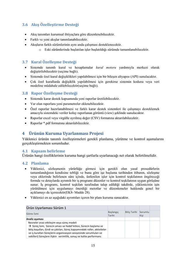 Kurumsal kaynak planlama sistemi teknik şartnamesi | PDF