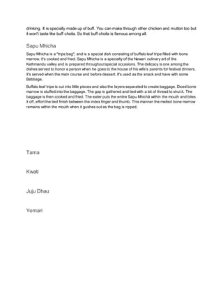 Newari food | DOCX