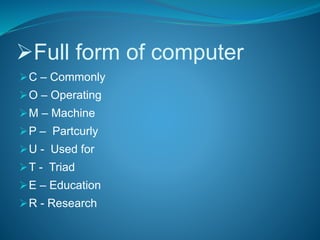 computer basic knowledge kush sharma | PPT