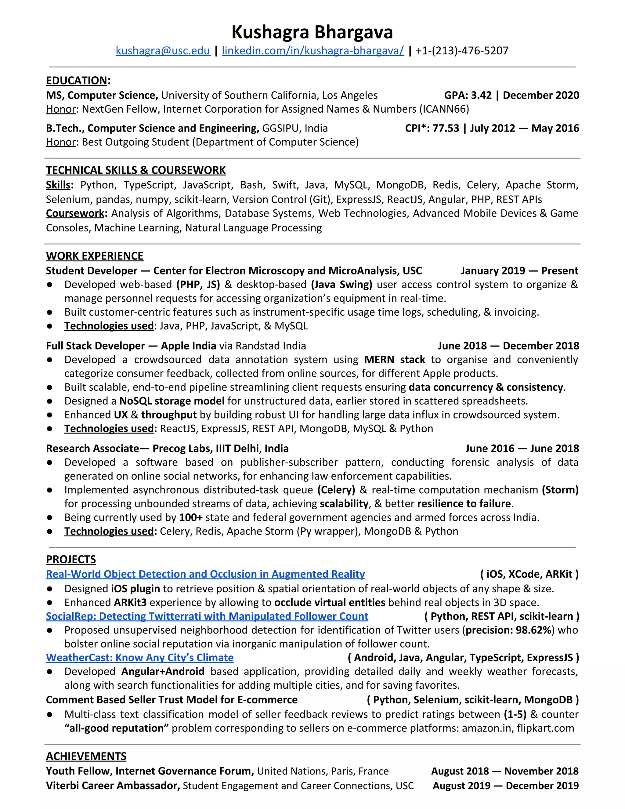 Kushagra-Bhargava-Resume | PDF