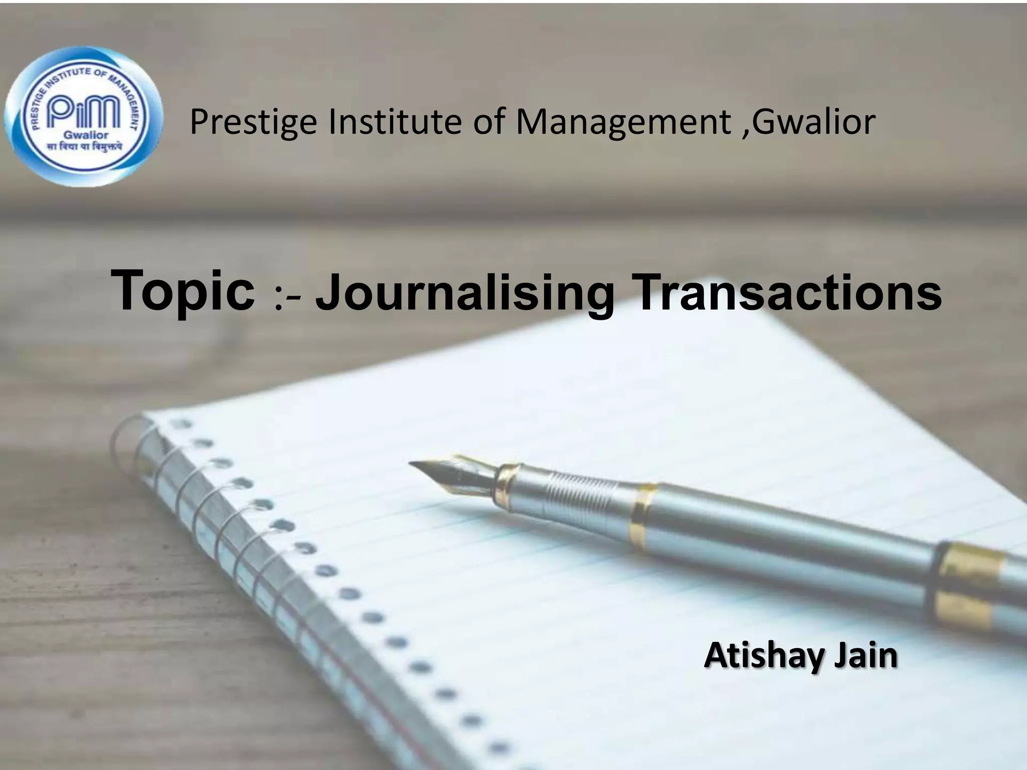 Journalising transaction | PPT