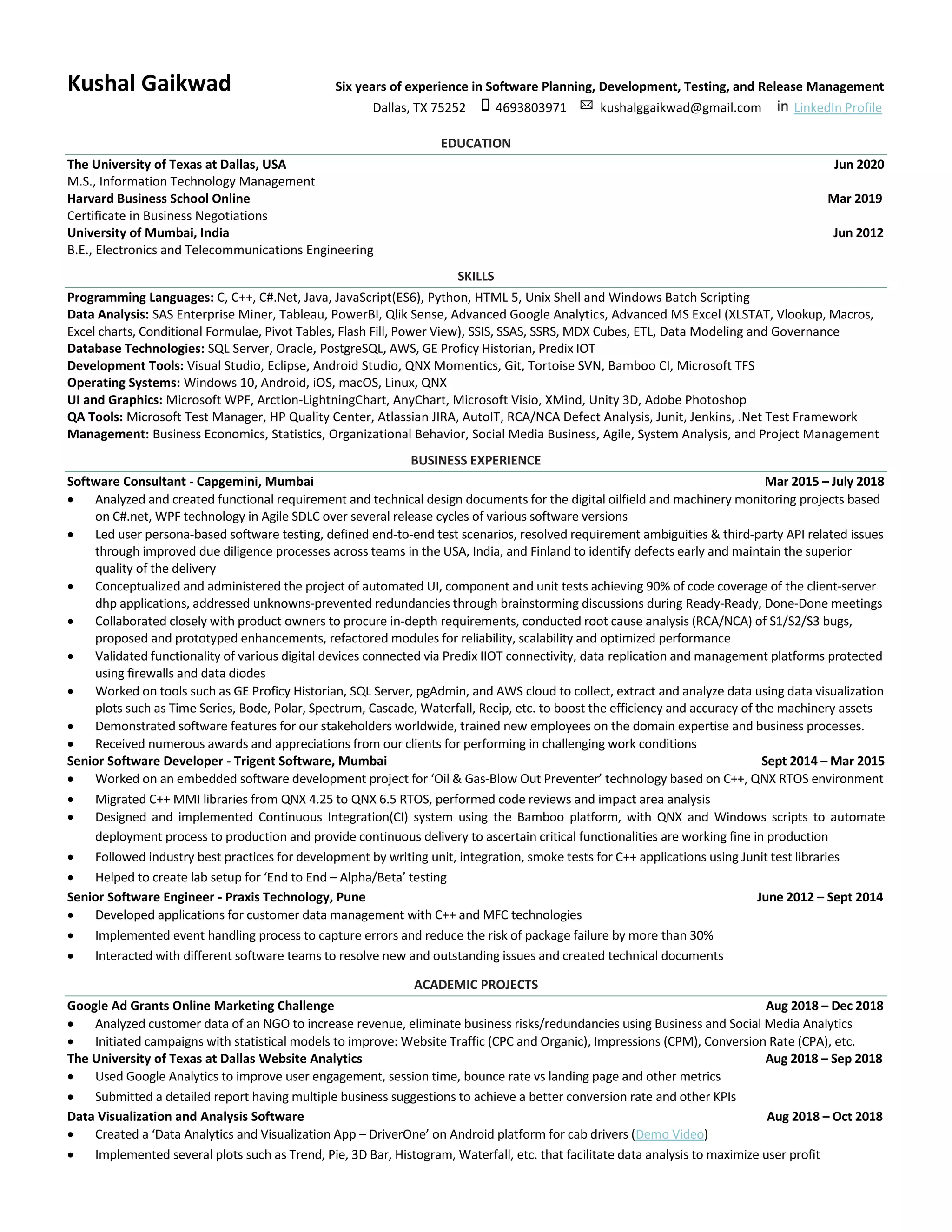 Kushal Gaikwad Resume | PDF