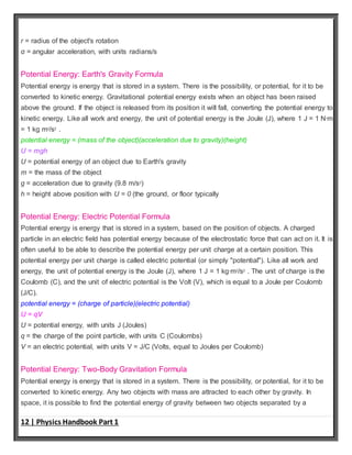Physics 200+ formulas and concepts | DOCX
