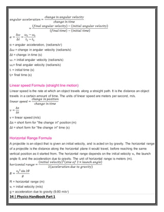 Physics 200+ formulas and concepts | DOCX