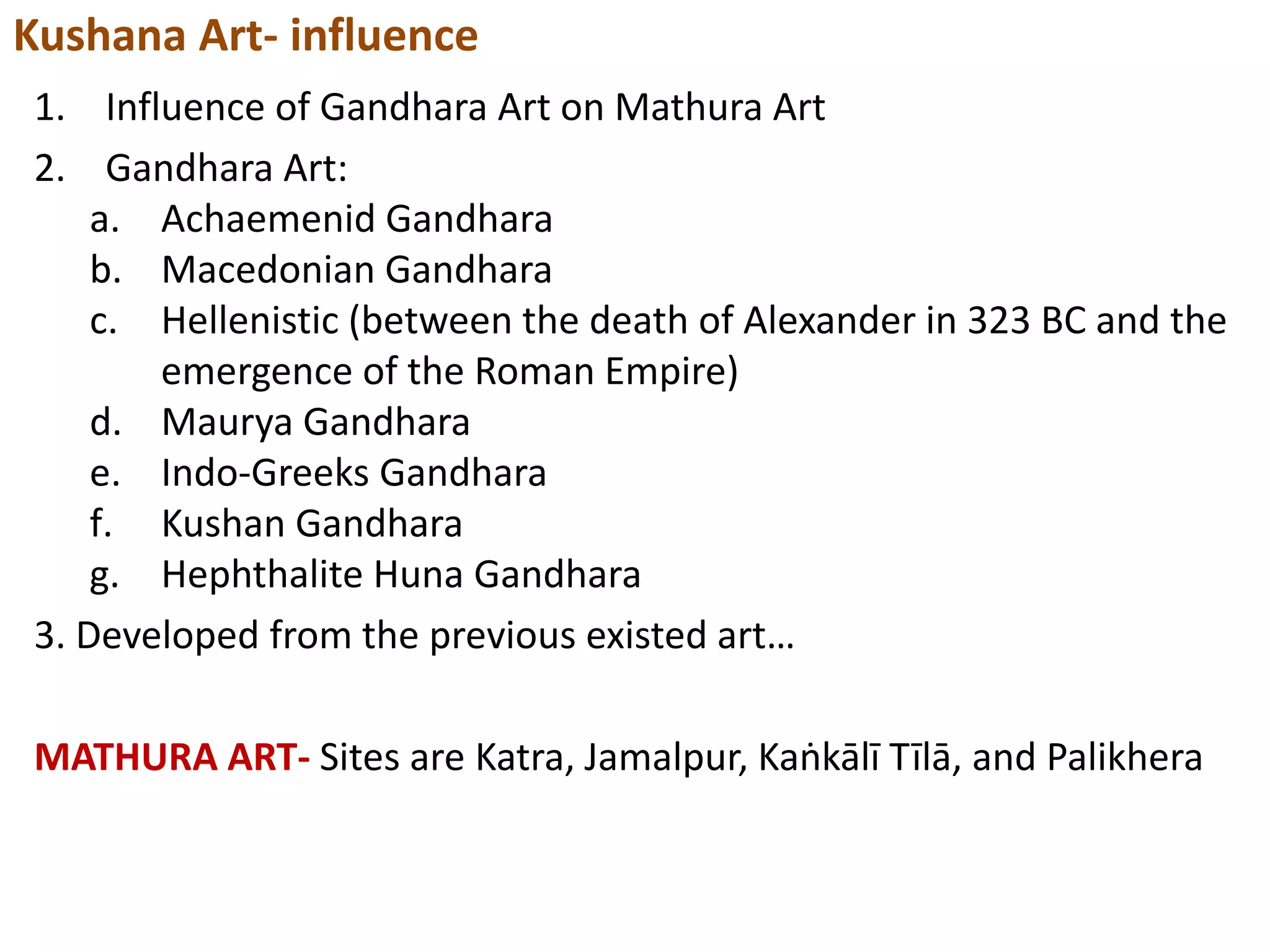 Art of Kushana Period (Gandhara & Mathura) : An Introduction | PDF