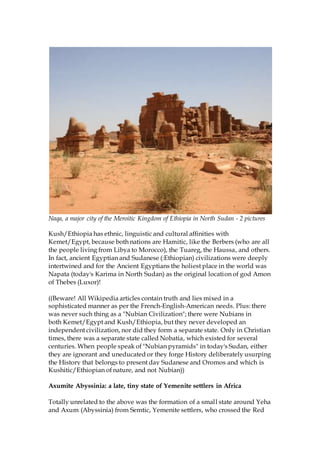 Kushitic Oromos' Ancestry in Ethiopia (: Ancient Sudan) & Semitic ...