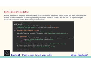 How (and why) to implement streaming in your LLM application.(kusho blog pdf.) | PPT