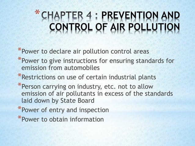 Air (Prevention and Control of Pollution)Act, 1981 | PPTX ...