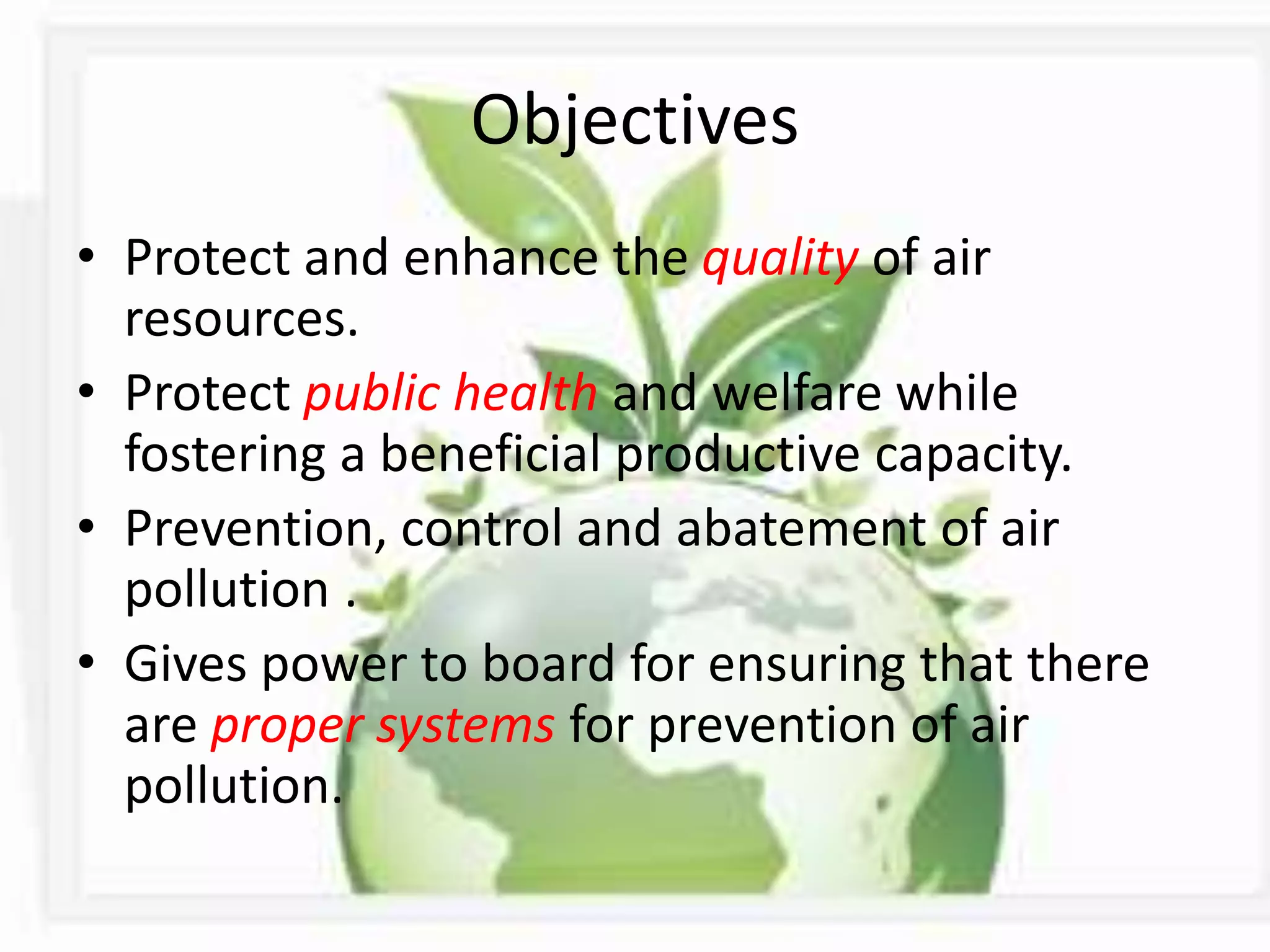 Air (Prevention and Control of Pollution)Act, 1981 | PPTX