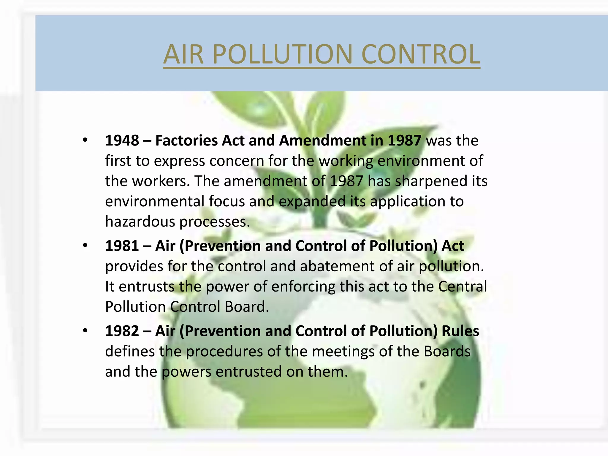Air (Prevention and Control of Pollution)Act, 1981 | PPTX