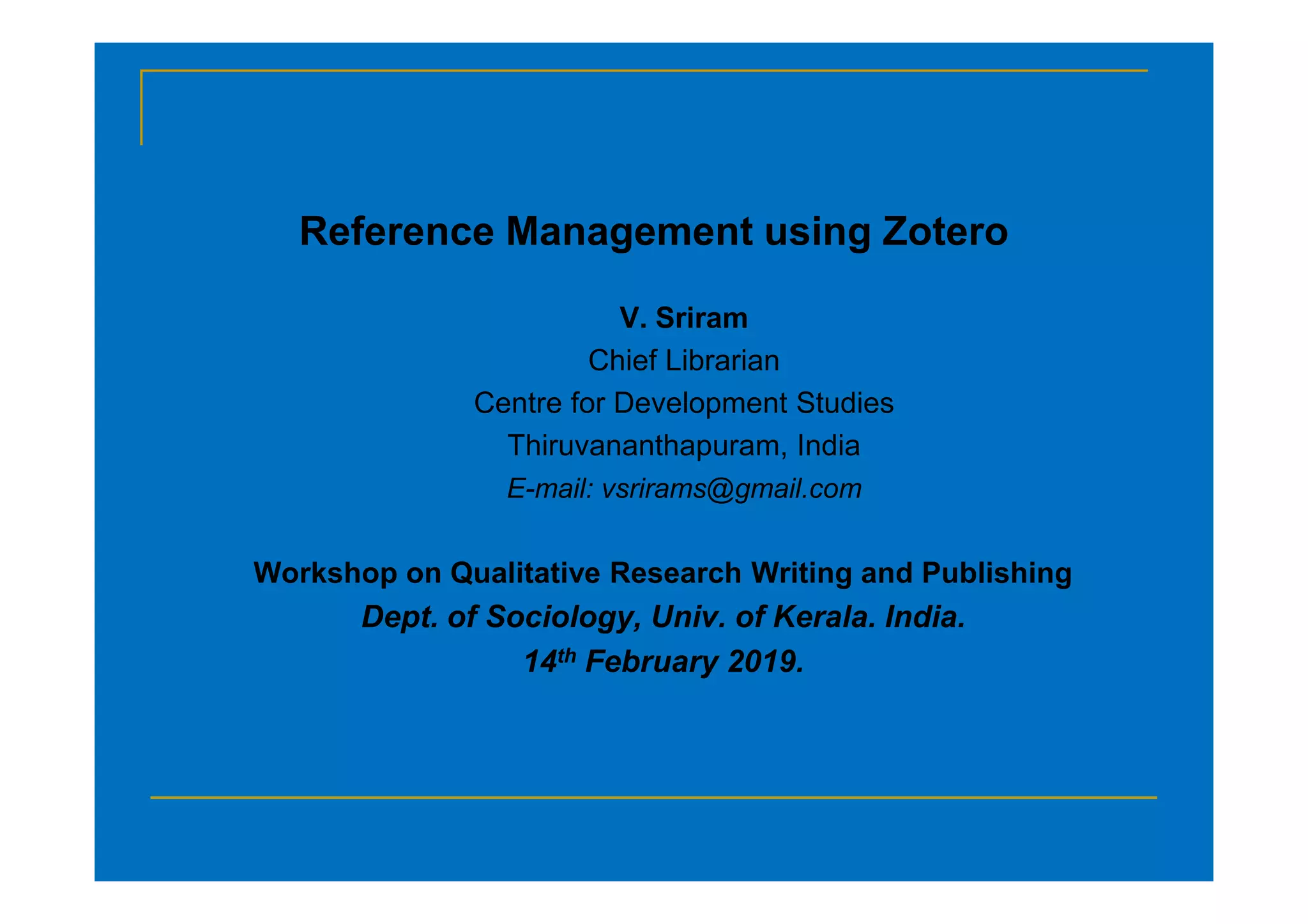 Reference Management using Zotero | PDF