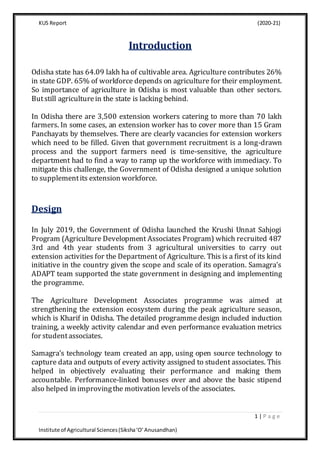 KUS REPORT (2020-21), Rasulpur, Jajpur | DOCX