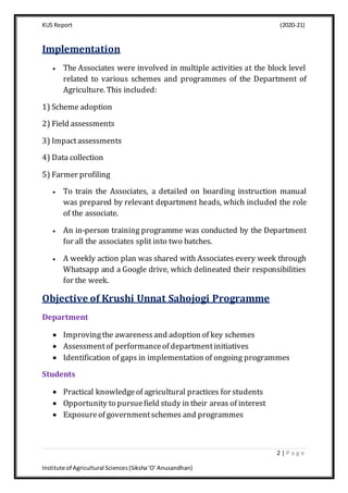 KUS REPORT (2020-21), Rasulpur, Jajpur | DOCX