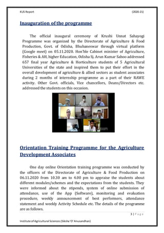 KUS REPORT (2020-21), Rasulpur, Jajpur | DOCX