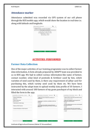 KUS REPORT (2020-21), Rasulpur, Jajpur | DOCX