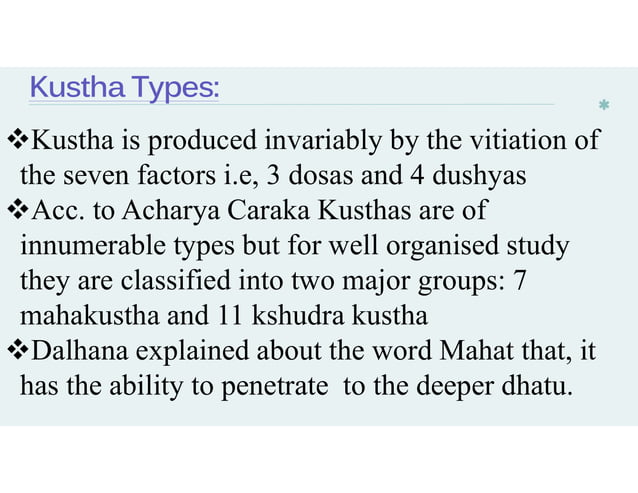 KUSTHA PPT .pdf KUSTHA definition, classification, and modern probable ...