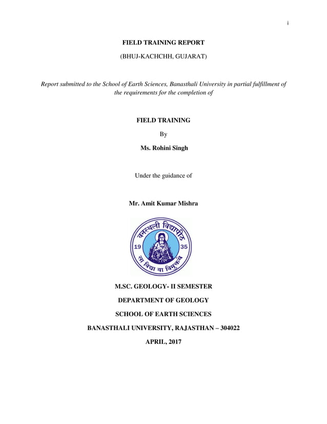 Kutch geological field report | PDF