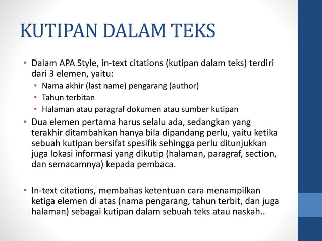 Kutipan: Macam, Cara Penulisan dan Contohnya | PPTX