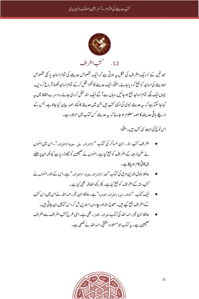 Kutub e hadith ki iqsaam (کتبِ حدیث کی اقسام) muhammad nabeel musharraf | PDF